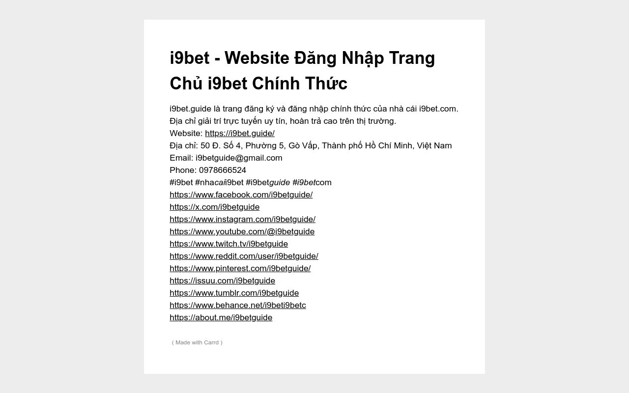 i9bet - Website Đăng Nhập Trang Chủ i9bet Chính Thức